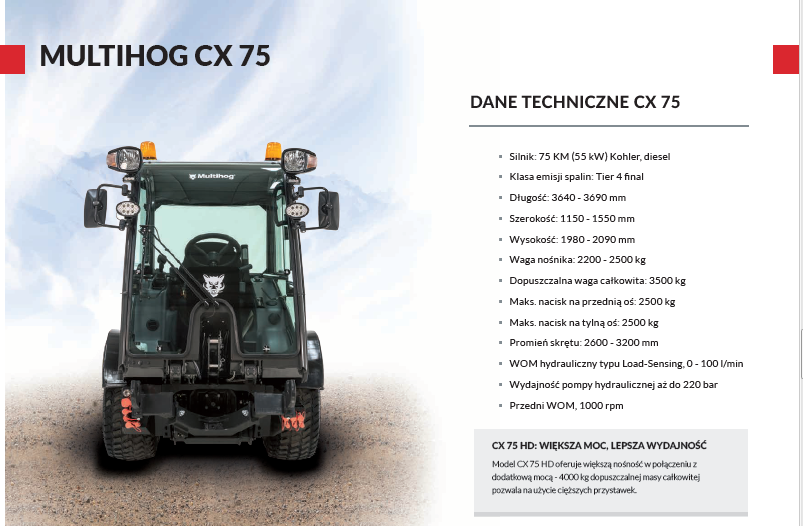 MULTIHOG CX 75 - POJAZD WIELOFUNKCYJNY - Agro-Metal